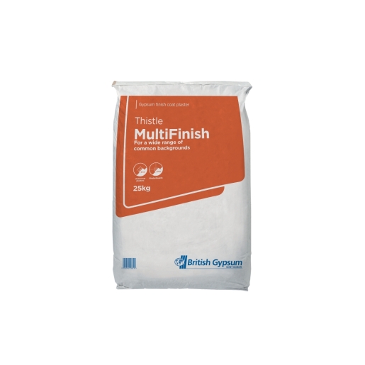 British Gypsum Thistle MultiFinish Coat Plaster 25kg – Builders Merchants