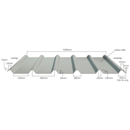 Steel Roof Sheet. BS10A05 Goosewing Grey Plastic Coated Sheet 12ft ...